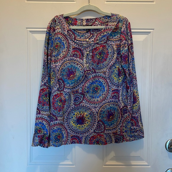 Talbots | Tops | Talbot Tunic Style Top With Gold Buttons And Details ...